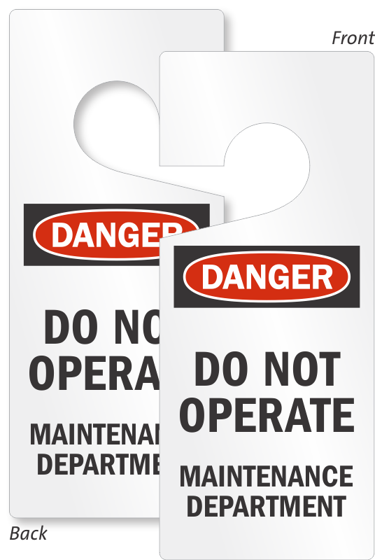 Caution Maintenance Department Lockout Door Hanger Tags, SKU: TG-1536